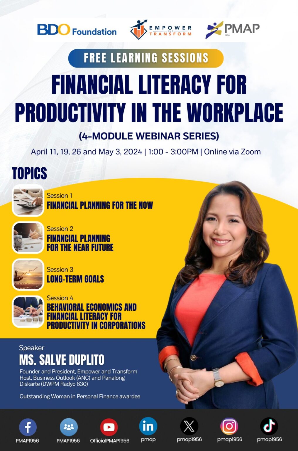 FREE LEARNING SESSIONS: Financial Literacy for Productivity in the ...