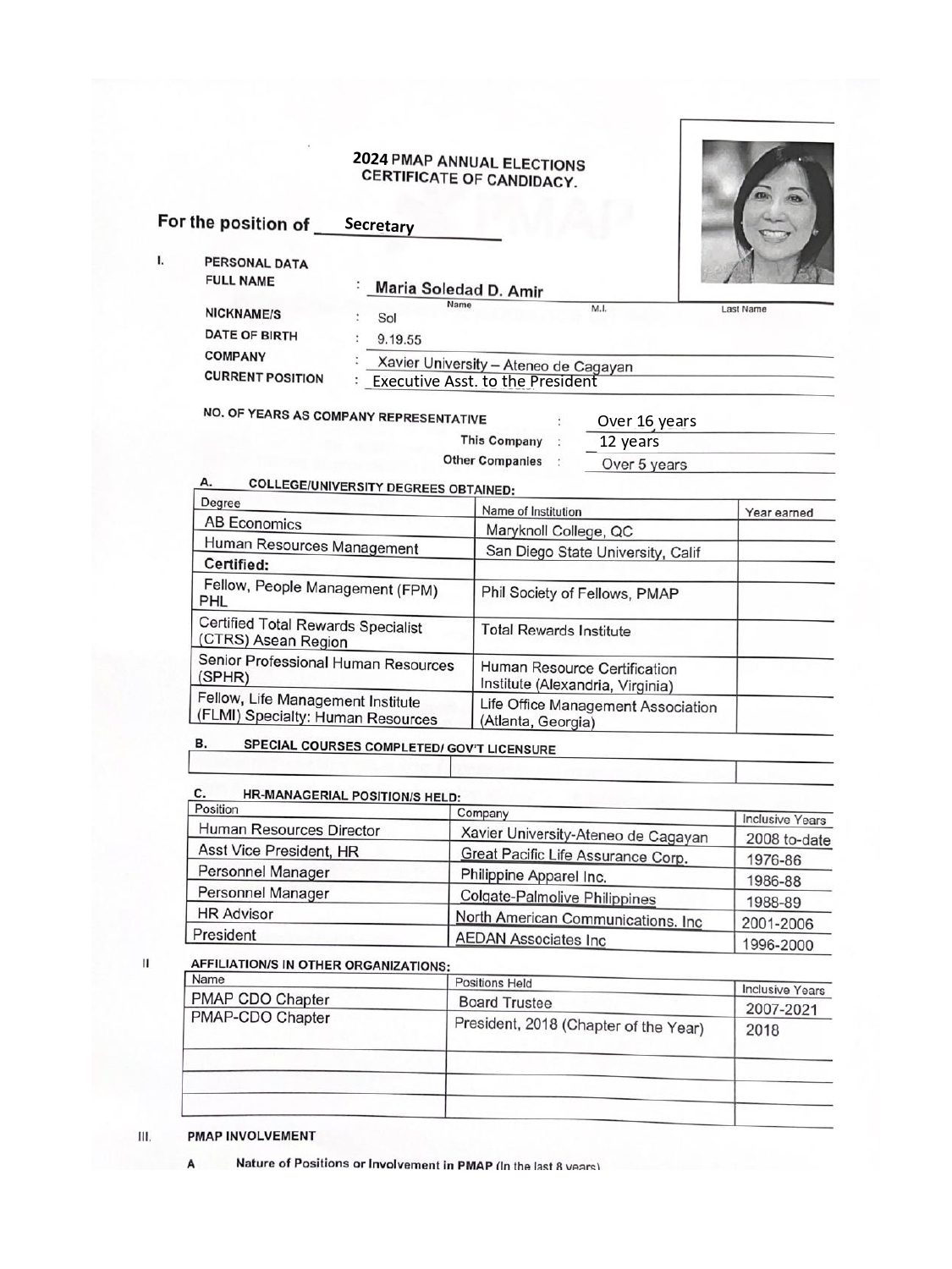 Official List of Candidates for Election of 2025 PMAP Officers and ...